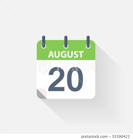 20 august calendar icon - Stock Illustration [35390421] - PIXTA