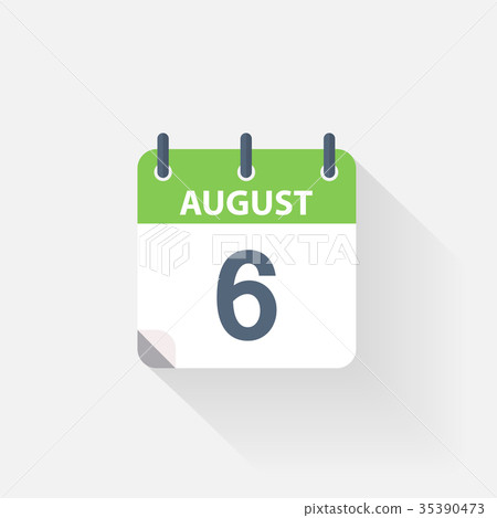 6 august calendar icon - Stock Illustration [35390473] - PIXTA