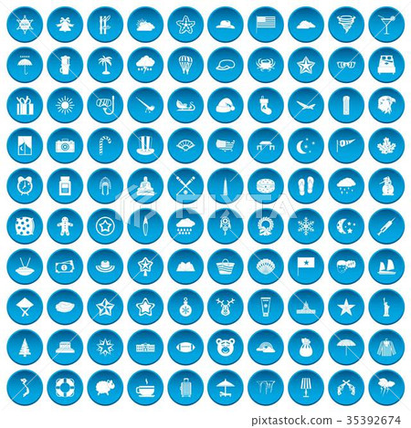 100 star icons set blue - Stock Illustration [35392674] - PIXTA