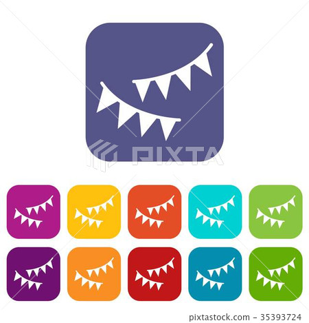 Holiday flags icons set - Stock Illustration [35393724] - PIXTA