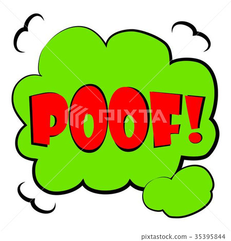 Poof sound effect icon, cartoon style - Stock Illustration [35395844 ...