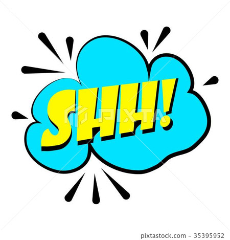 Shh sound effect icon, cartoon style - Stock Illustration [35395952 ...