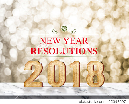 New year resolution 2018 on marble table - Stock Illustration [35397697 ...