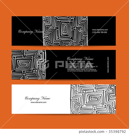 Banners design, labyrinth square - Stock Illustration [35398792] - PIXTA