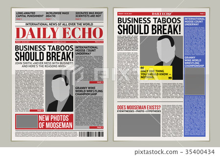 daily newspaper template, tabloid, layout posting - Stock Illustration ...
