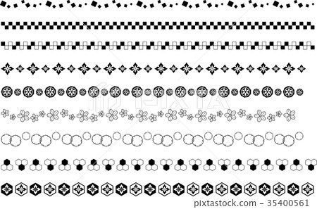 Japanese style decorative line black and white - Stock Illustration ...