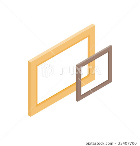 Wooden frame icon, isometric 3d style - Stock Illustration [35407700 ...