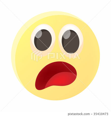 Frightened emoticon icon, cartoon style - Stock Illustration [35410473 ...