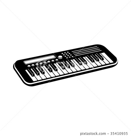 Music synthesizer icon, black simple style - Stock Illustration ...