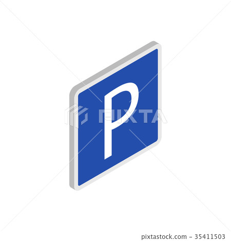Parking sign icon, isometric 3d style - Stock Illustration [35411503 ...