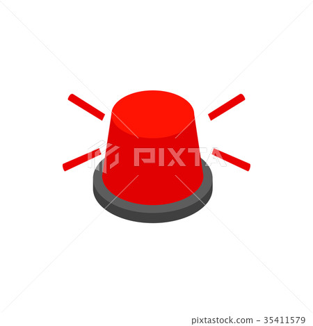 Red flashing light icon, isometric 3d style - Stock Illustration ...