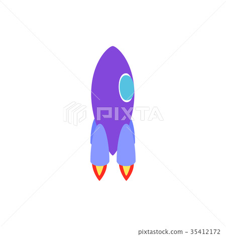 Purple rocket icon, isometric 3d style - Stock Illustration [35412172 ...