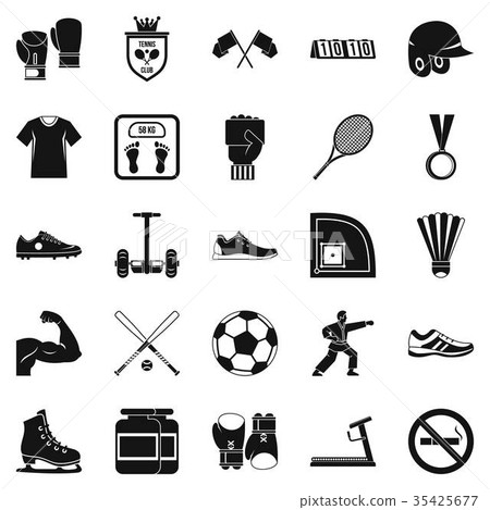 Sportsman icons set, simple style - Stock Illustration [35425677] - PIXTA
