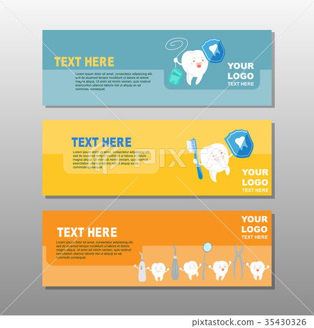 cartoon tooth with banner - Stock Illustration [35430326] - PIXTA