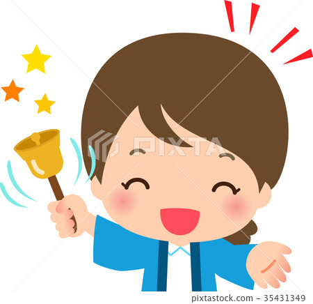 A woman who rings the winning bell - Stock Illustration [35431349] - PIXTA