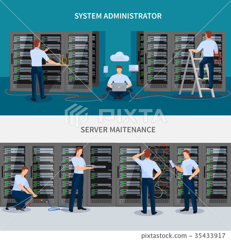 Server Maintenance Banners Set - Stock Illustration [35433917] - PIXTA