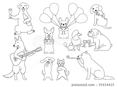 Dog party - Stock Illustration [35434425] - PIXTA