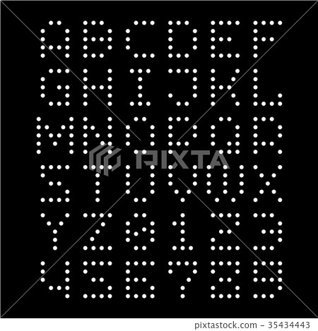 Dotted font. Letters with dots. - Stock Illustration [35434443] - PIXTA