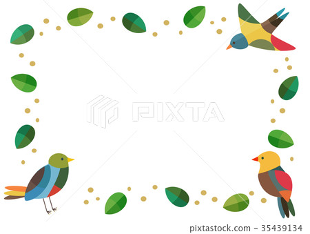 Bird and leaf frame - Stock Illustration [35439134] - PIXTA