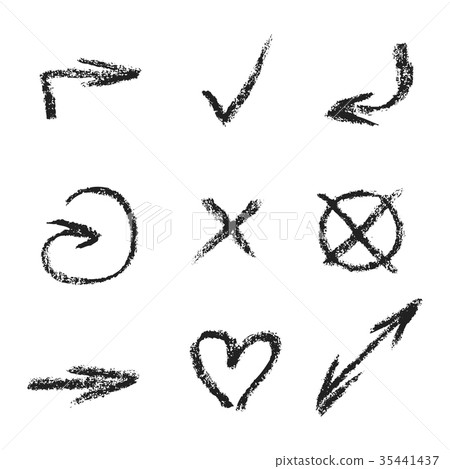 vector chalk charcoal realistic texture. - Stock Illustration [35441437 ...