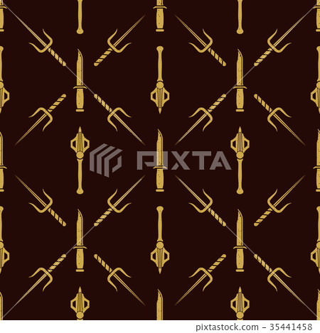 vector cold steel arms pattern. - Stock Illustration [35441458] - PIXTA