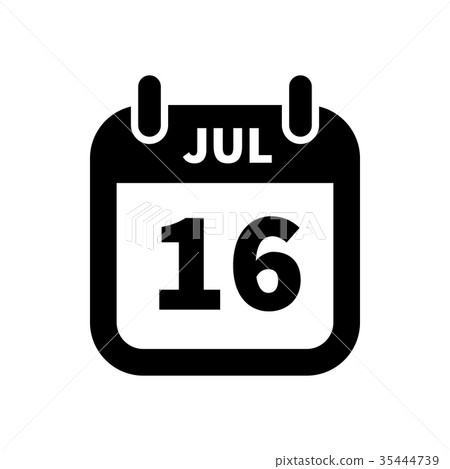 Simple black calendar icon with 16 july date - Stock Illustration ...