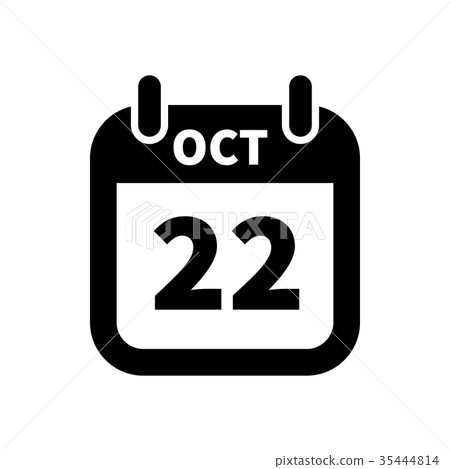Simple black calendar icon with 22 october date - Stock Illustration ...