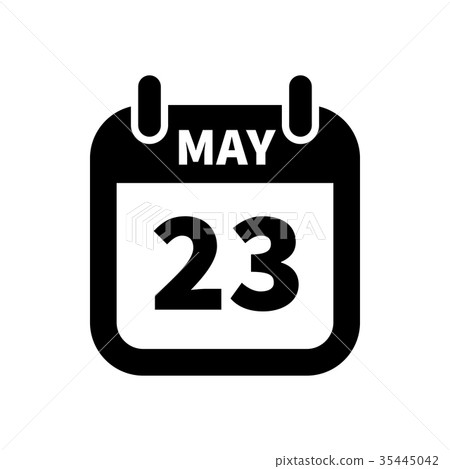 Simple black calendar icon with 23 may date - Stock Illustration ...