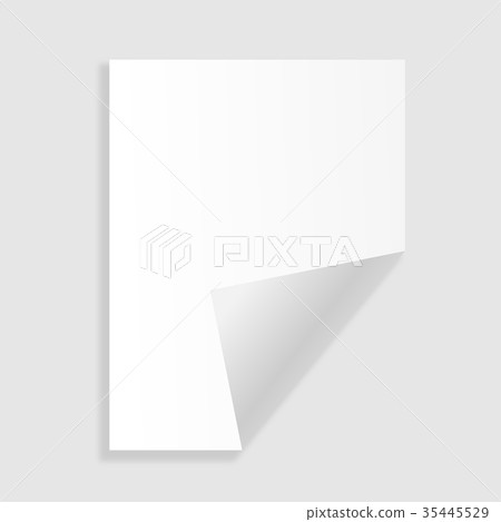 Single Paper Page with Folding Corner. - Stock Illustration [35445529 ...