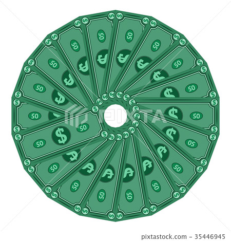 Dollars laid out in a circle, financial circle - Stock Illustration ...