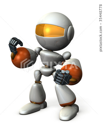 Powerful robot raising fist - Stock Illustration [35448778] - PIXTA