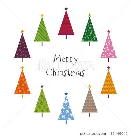 Illustration of colorful christmas tree - Stock Illustration [35449041 ...
