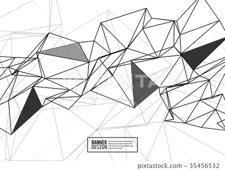 Wireframe mesh element with triangle shapes. - Stock Illustration ...
