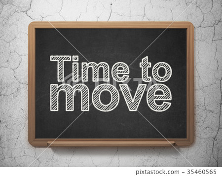 Timeline concept: Time to Move on chalkboard - Stock Illustration ...