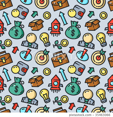 Start up seamless pattern vector illustration - Stock Illustration [35463066] - PIXTA