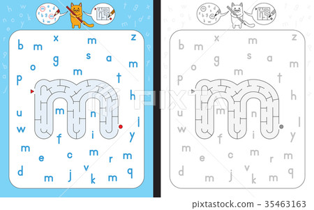 Maze letter m - Stock Illustration [35463163] - PIXTA