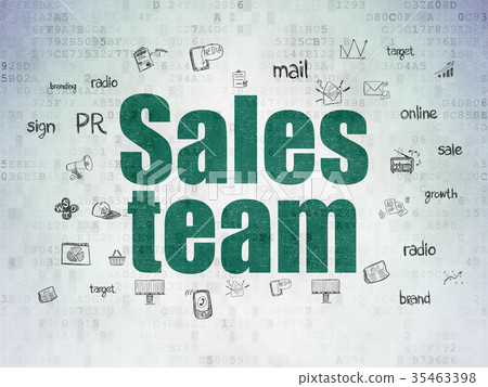 Advertising concept: Sales Team on Digital Data - Stock Illustration ...