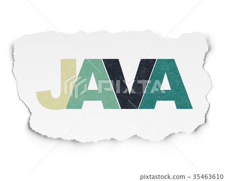 Database concept: Java on Torn Paper background - Stock Illustration ...