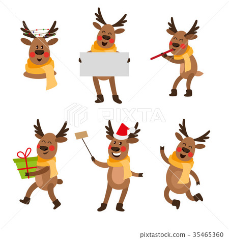 Exercising Reindeer Cartoon