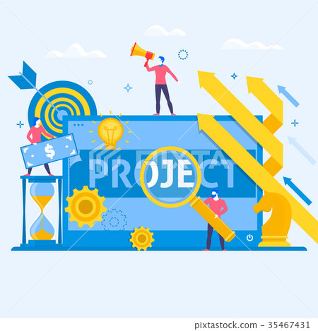 Project management business multitasking concept - Stock Illustration ...