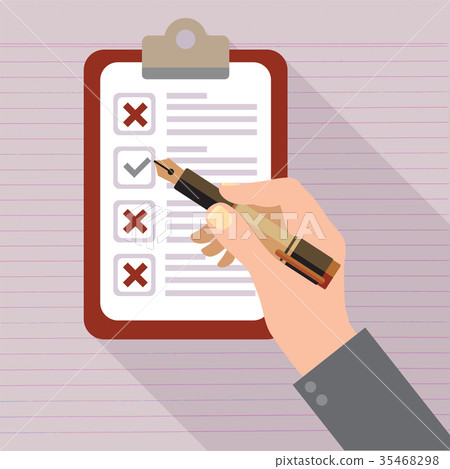clipboard checklist productivity hand check -插圖素材 [35468298] - PIXTA圖庫