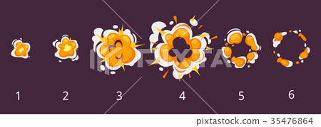 Explosion frames for animation - Stock Illustration [35476864] - PIXTA