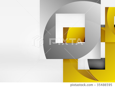 Squares geometric shapes in light grey 3d space - Stock Illustration ...