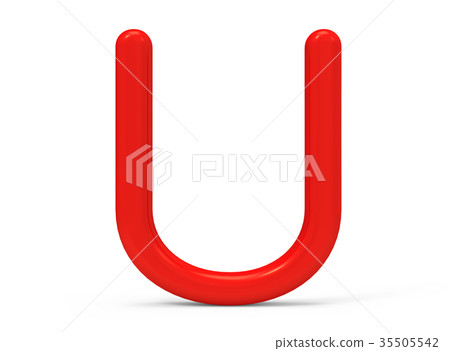 3D render red alphabet U-插圖素材 [35505542] - PIXTA圖庫