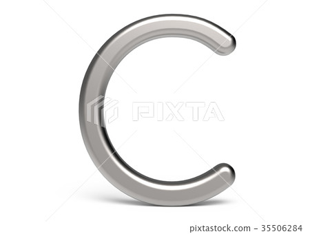 3D render metallic alphabet C - Stock Illustration [35506284] - PIXTA