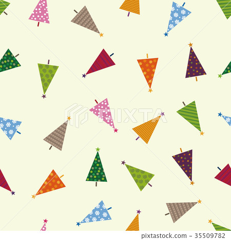 Colorful christmas tree pattern - Stock Illustration [35509782] - PIXTA