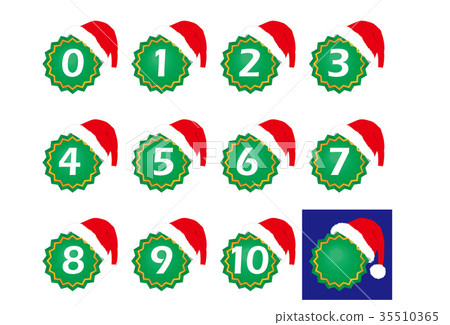 Santa Claus hat number icon | Christmas | Santa... - Stock Illustration ...