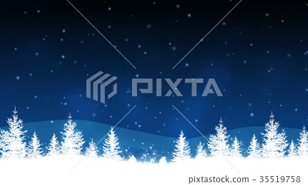 Blue Winter Landscape - Stock Illustration [35519758] - PIXTA