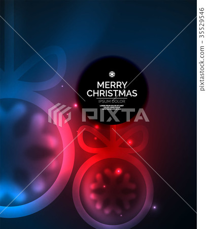 Christmas baubles, vector magic dark background - Stock Illustration ...