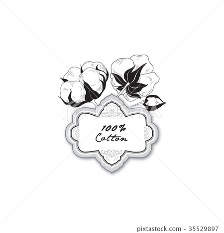 Cotton icon. Natural material sign, flower cotton - Stock Illustration ...
